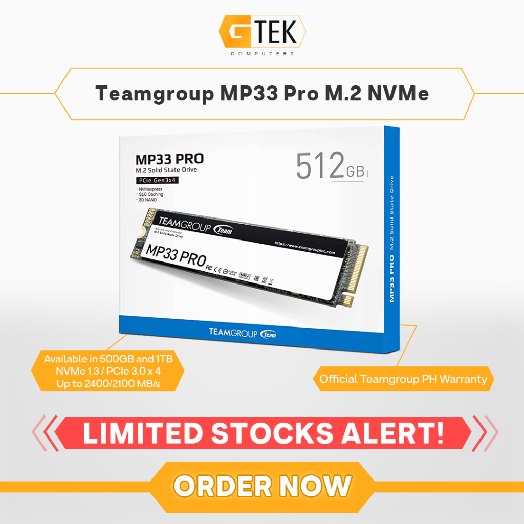 Teamgroup MP33 Pro 512GB 1TB M.2 NVMe PCIe 3.0 x 4 | Shopee Philippines