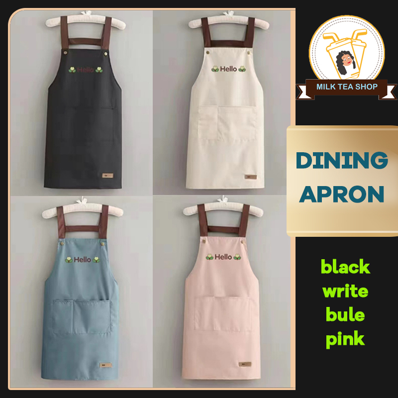 Fashion Canvas Waterproof Apron Coffee Shop Barber Working Bib Kitchen ...