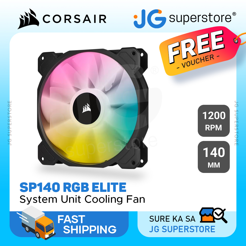 CORSAIR SP140 RGB Elite 120mm Desktop System Unit Fan with 1200 RPM Fan ...