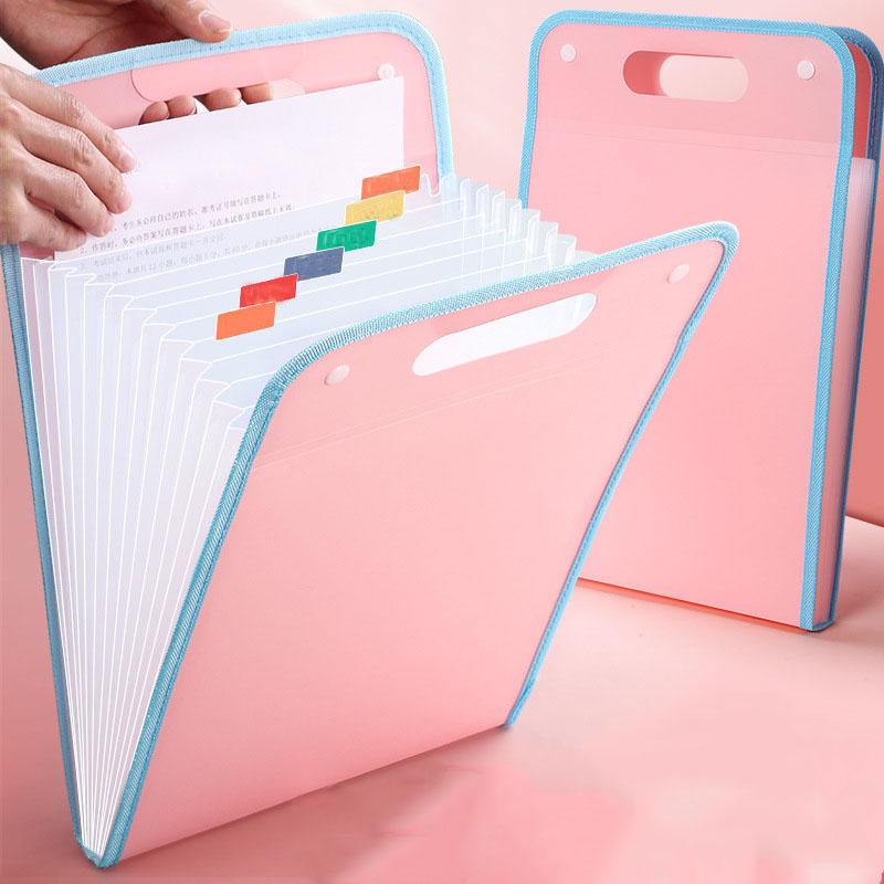 A4 Handbag Expanding File Folder High-Capacity 12Pockets Clear Book ...