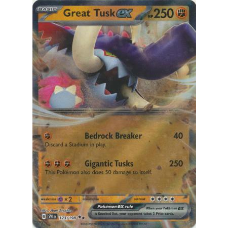 Great Tusk EX Ultra Rare Scarlet & Violet Pokemon TCG Trading Card Game ...