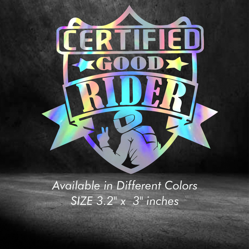 Cerftified Good Rider Cutout Decal/Sticker For All Motorcycles | Shopee ...