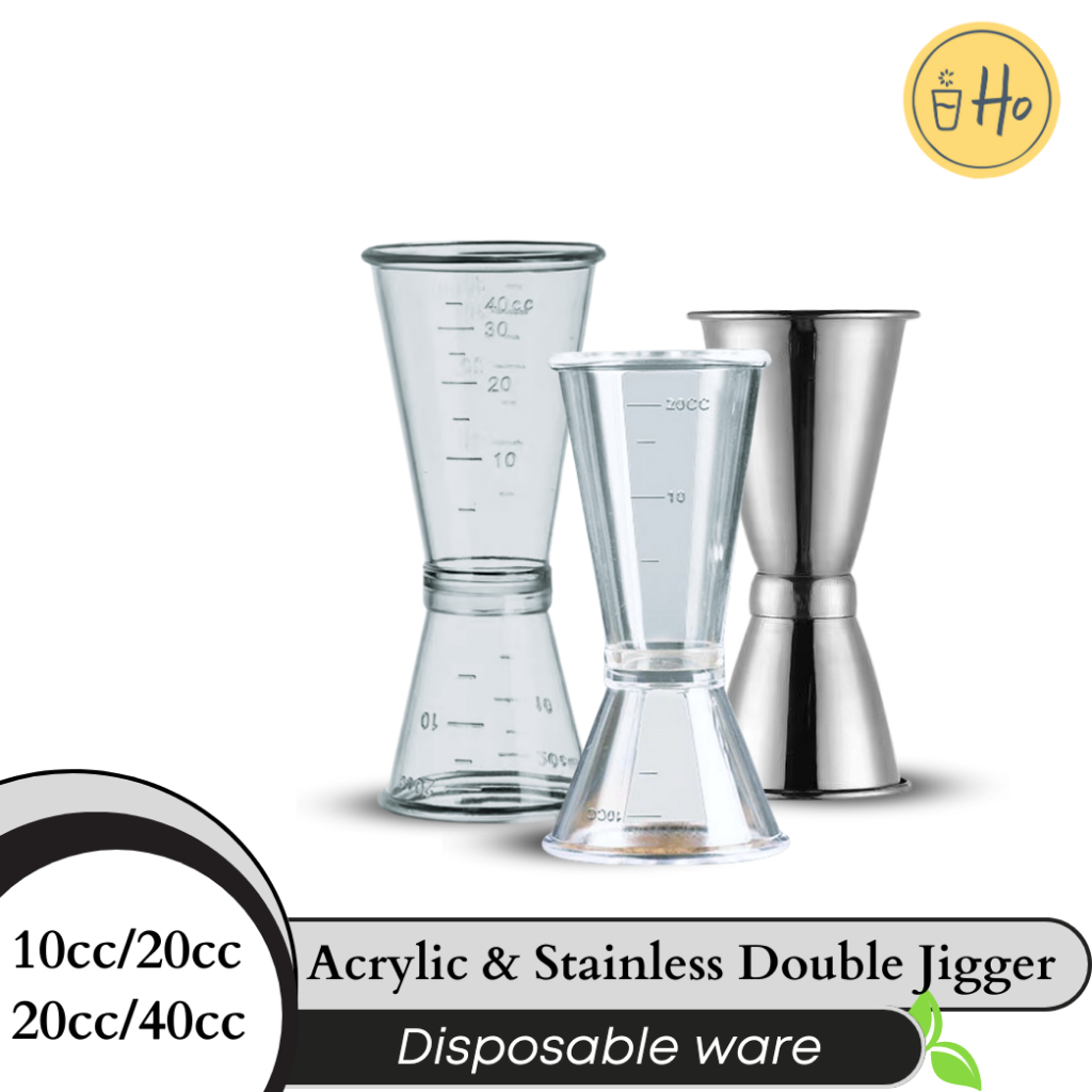 Acrylic & Stainless Jigger Double Sided (10cc/20cc) (20cc/40cc ...
