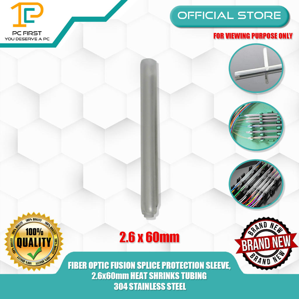 FIBER OPTIC FUSION SPLICE PROTECTION SLEEVE, 2.6x60mm HEAT SHRINKS ...