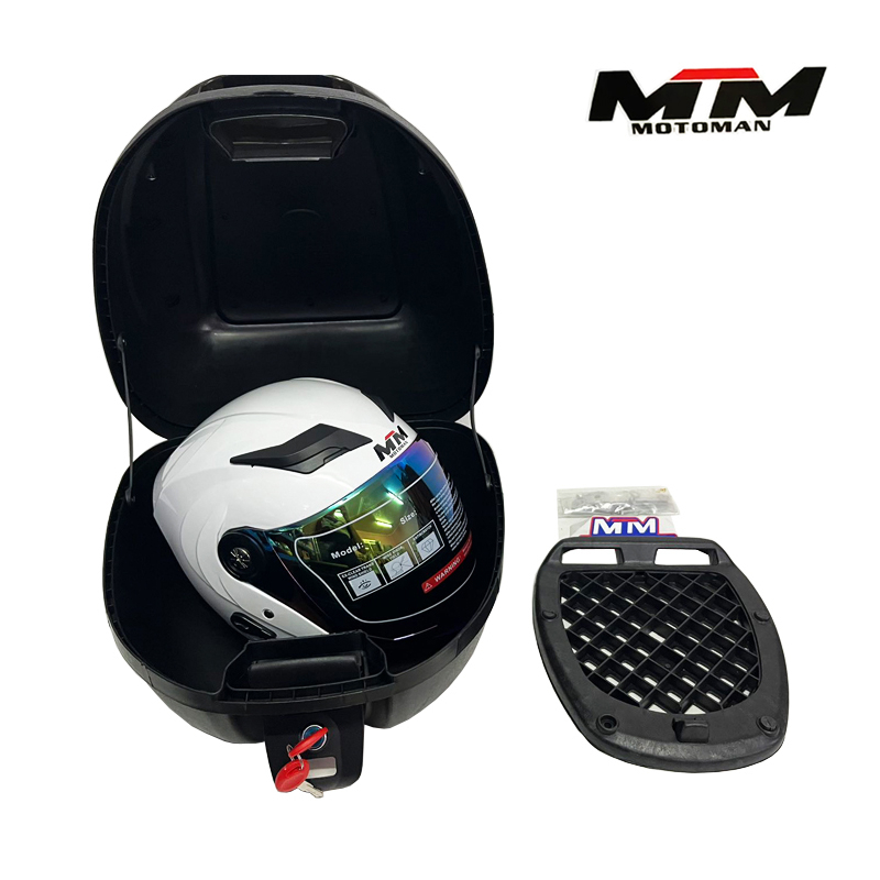 MTM MOTOMAN motorcycle luggage top box 32L with BASE PLATE 8005 ...