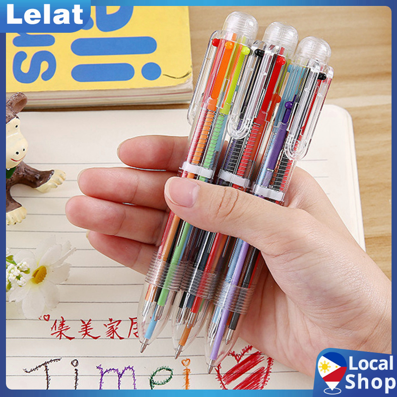 Press The Color Ballpoint Pen Student Ballpoint Pen Transparent Rod 6 ...
