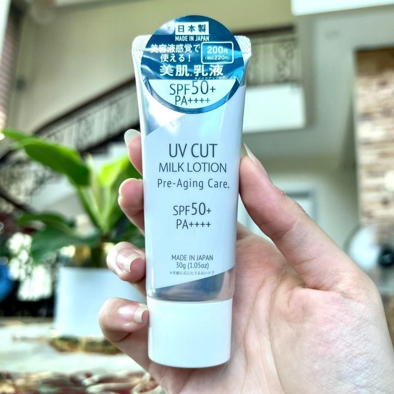 UV CUT Milk Lotion Pre-aging Care Sunscreen SPF50+ PA++++ (30g) Made In Japan | Shopee Philippines