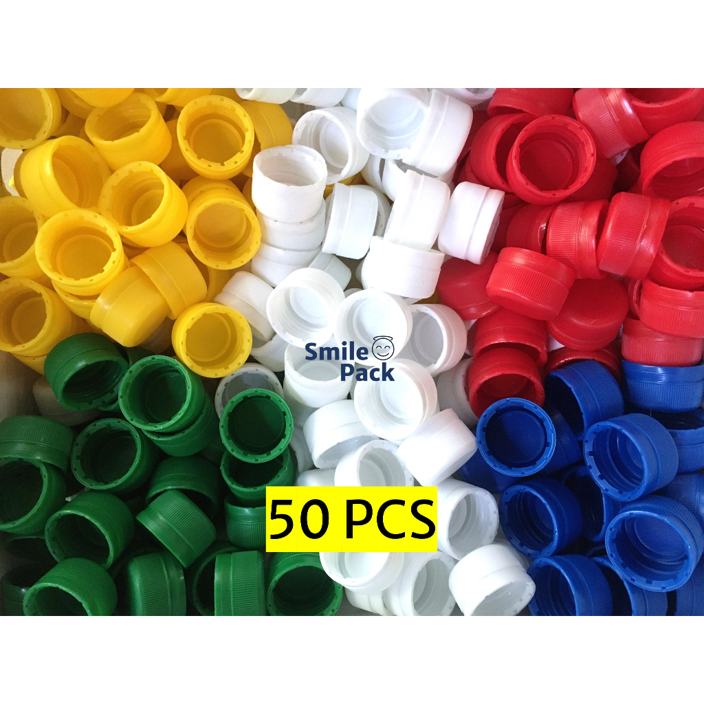 PET Bottle Sealing Caps 50 pcs White Green Yellow Blue Red 28mm Long ...