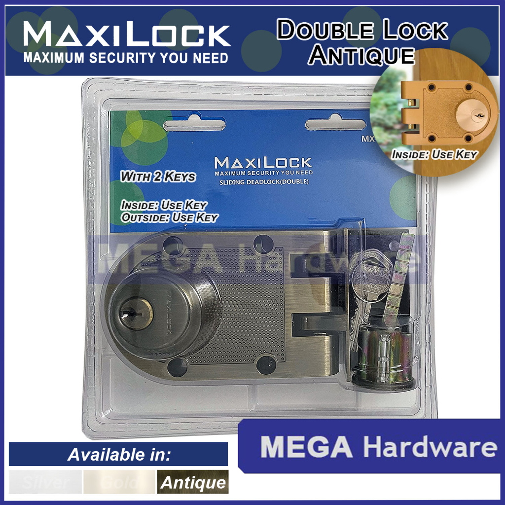 MAXILOCK Sliding Door Lock / Rim Lock - Single or Double (deadlock ...