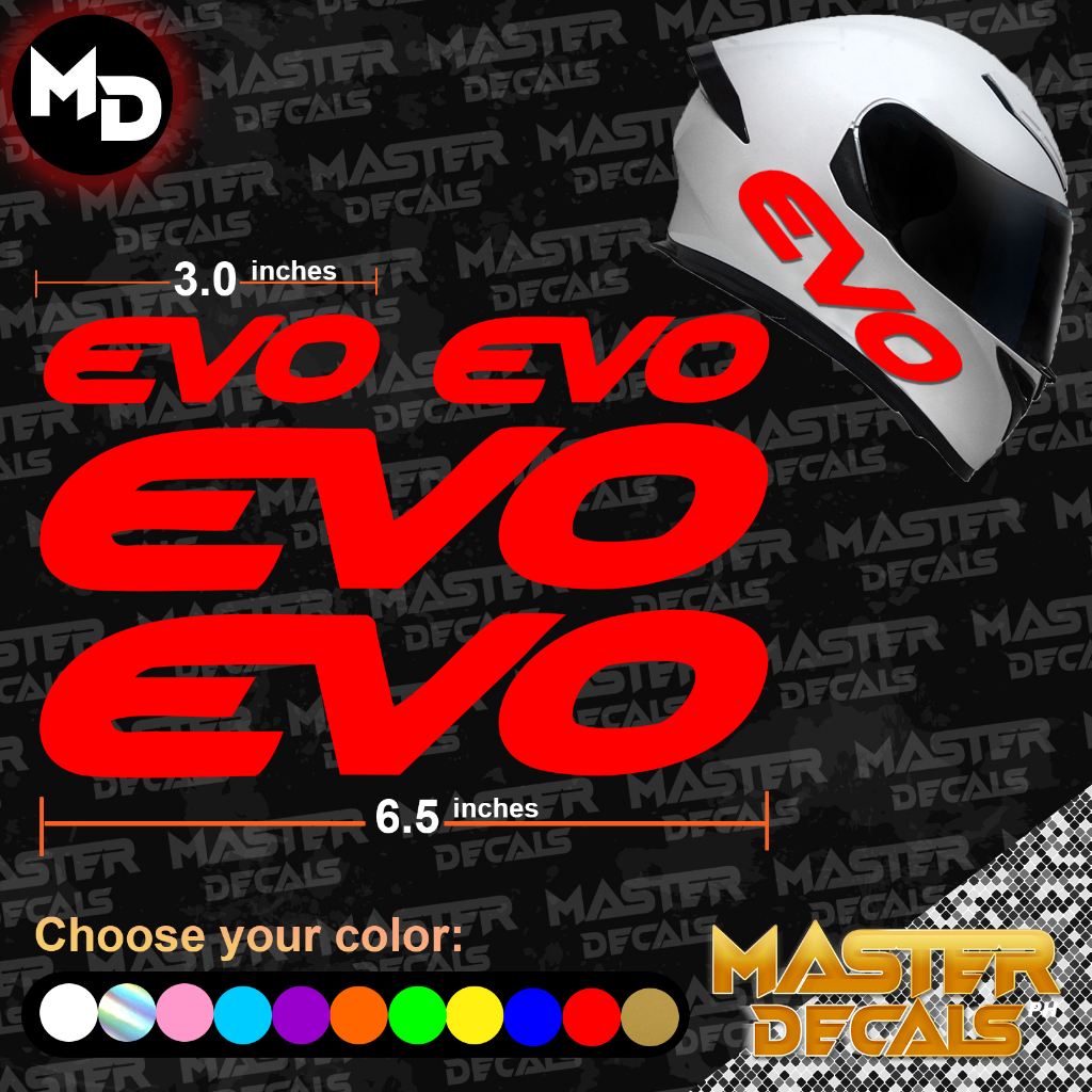 evo helmet sticker set machine cut Original size waterproof | Shopee ...