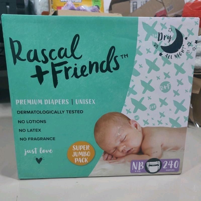 240pcs Rascal + Friends Newborn Diapers ( 80 x 3 ) | Shopee Philippines