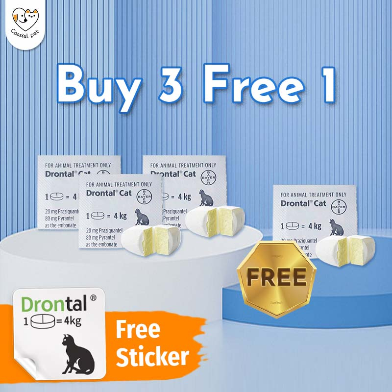 Cassiel Pet Drontal 1 Tablet Tasty Dewormer Tablets For Cats ...