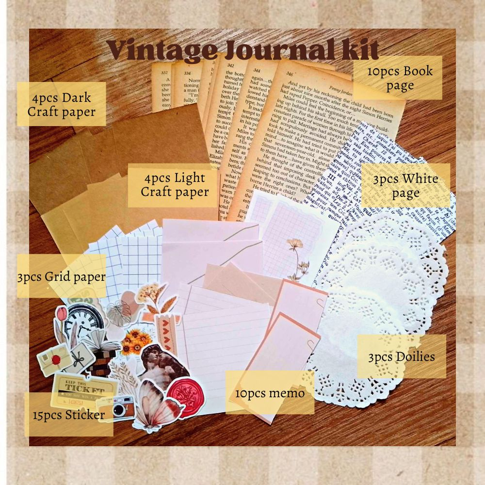 Vintage Journal Kit (Journal Bundle 50pcs) | Shopee Philippines