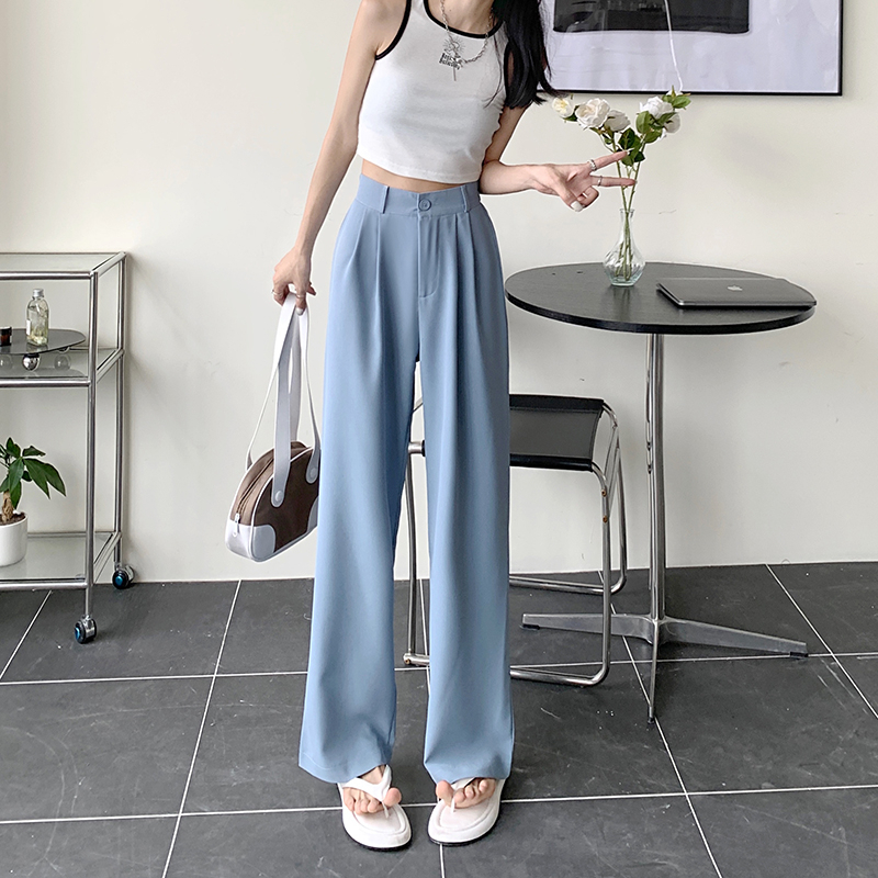Lenbach Plus Size Waist 21-46 Women's Straight High Waist Suit Pants ...