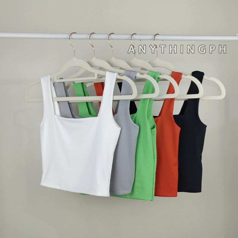 AMISU SQUARENECK SLEEVELESS CROPTOP | AnythingPH | Shopee Philippines