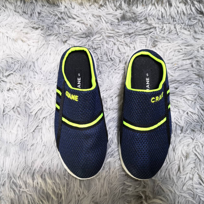 Cane Blue Neon Green Closed Toe Slipper | Shopee Philippines