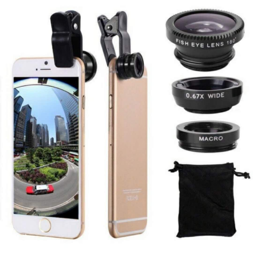 Universal 3 in1 Fish Eye + Wide Angle + Macro Camera Mobile Phone Clip ...