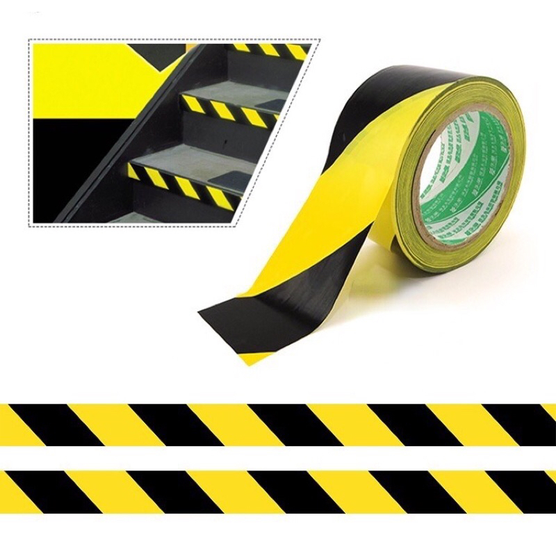 UD 20Meters PVC Caution Warning Tape Alert Isolated Reflective Black ...