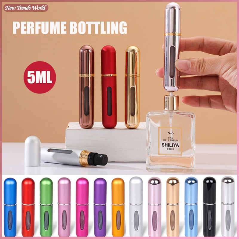 5ml Portable Mini Refillable Perfume Bottle With Spray Scent Pump Empty ...