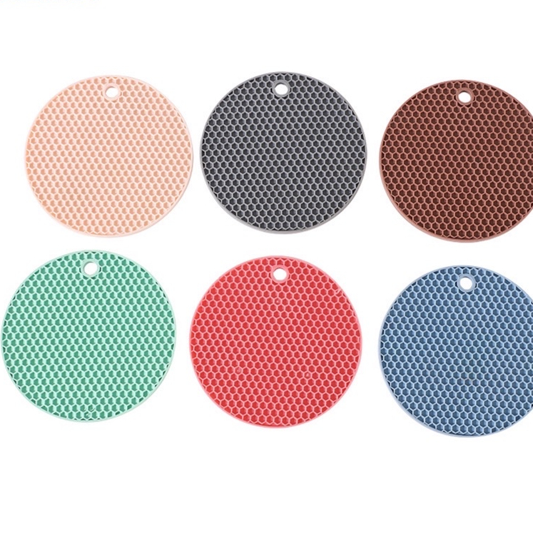 Silicone Pot Pad Holder Heat Resistant Non-Slip Circle Mat Kitchen ...