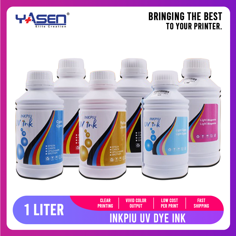INKPIU 1000ml Universal Dye Ink C M Y K Refill Ink 1 Liter Dye Ink UV ...