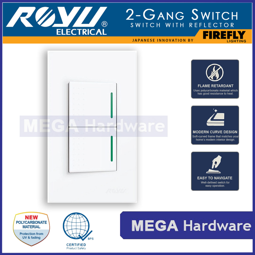 ROYU Wide Series Universal Outlet & Switch (1 Gang, 2 Gang, 3 Gang ...