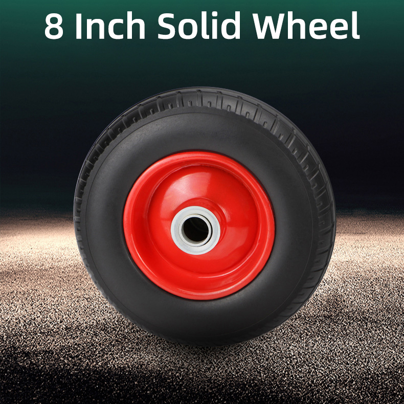 20cm 8" Solid Rubber Caster Wheels Loading 100kg Mute Trolley Wheels ...