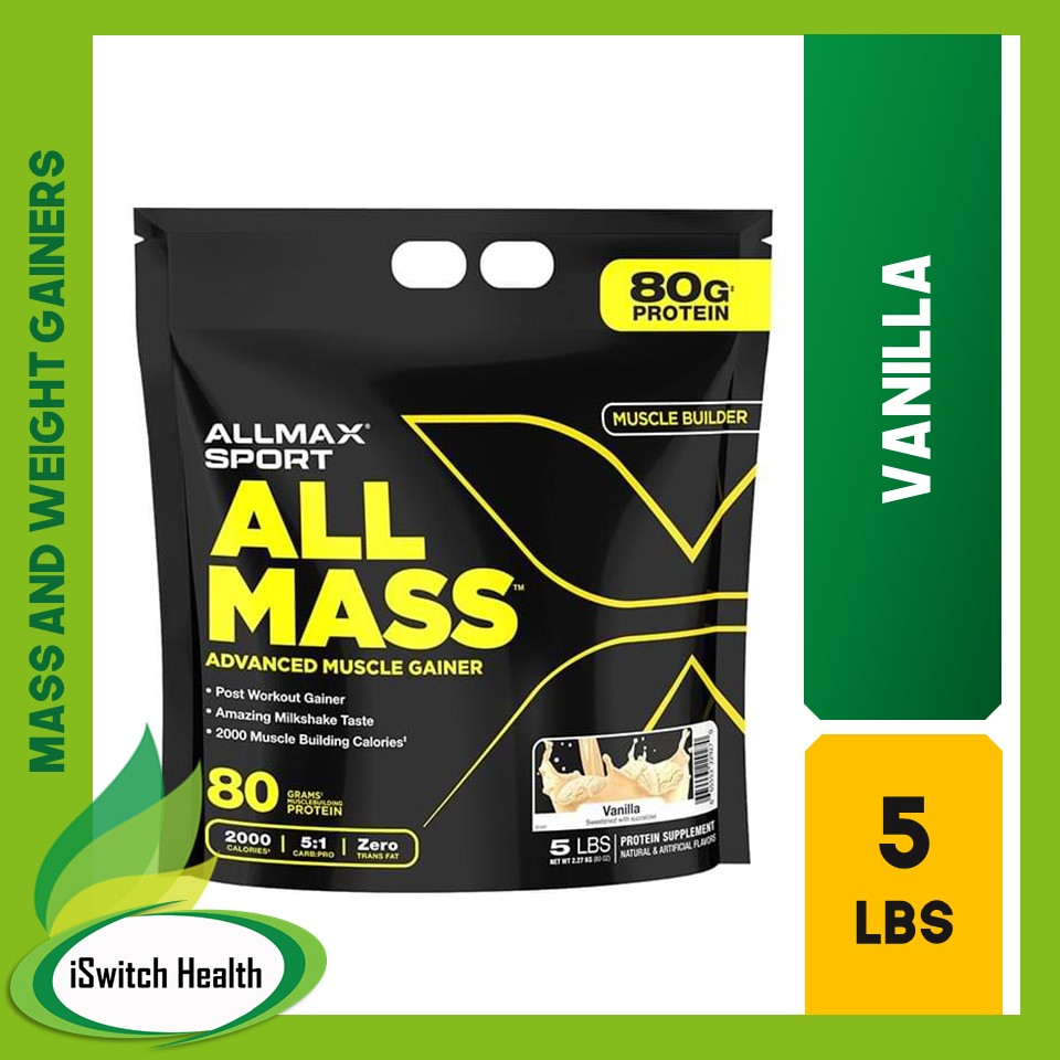 AllMax Nutrition All Mass Sport Gainer - 5lbs | Muscle Builder | Post ...