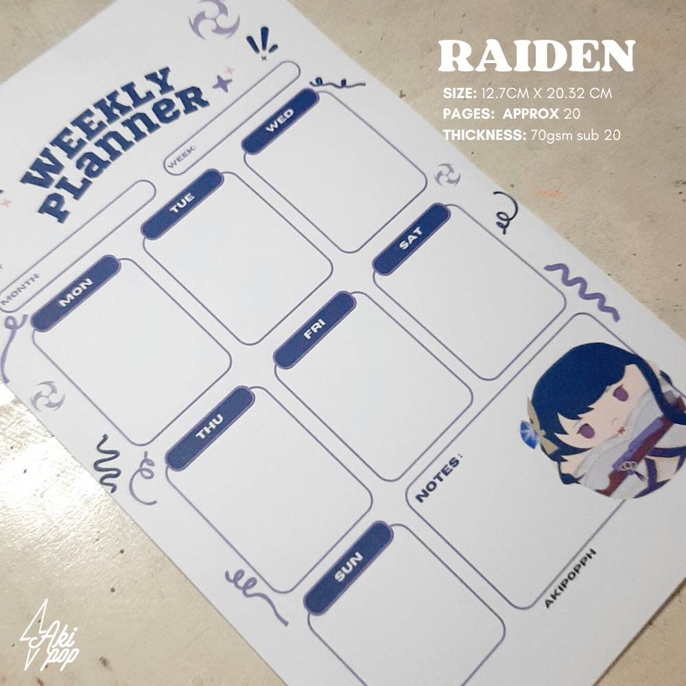 GENSHIN IMPACT Merch Weekly Planner Scaramouche Alhaitham Venti Xiao Zhongli Diluc | Shopee ...