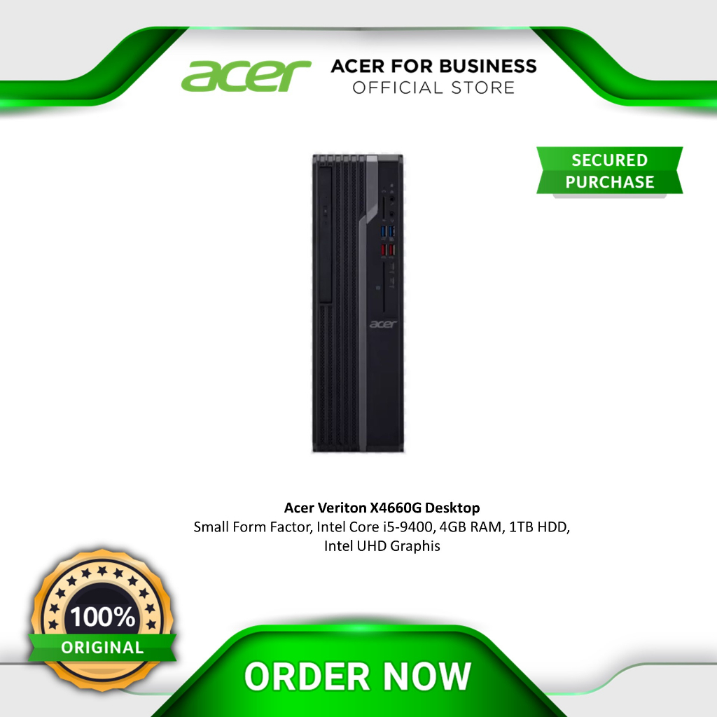 Acer Veriton X4660G Desktop (Small Form Factor, Intel Core i5-9400, 4GB ...