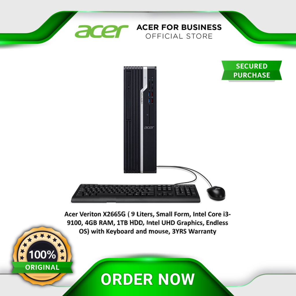 Acer Veriton X2665G Desktop Small Form, Intel Core i3-9100 | Shopee ...