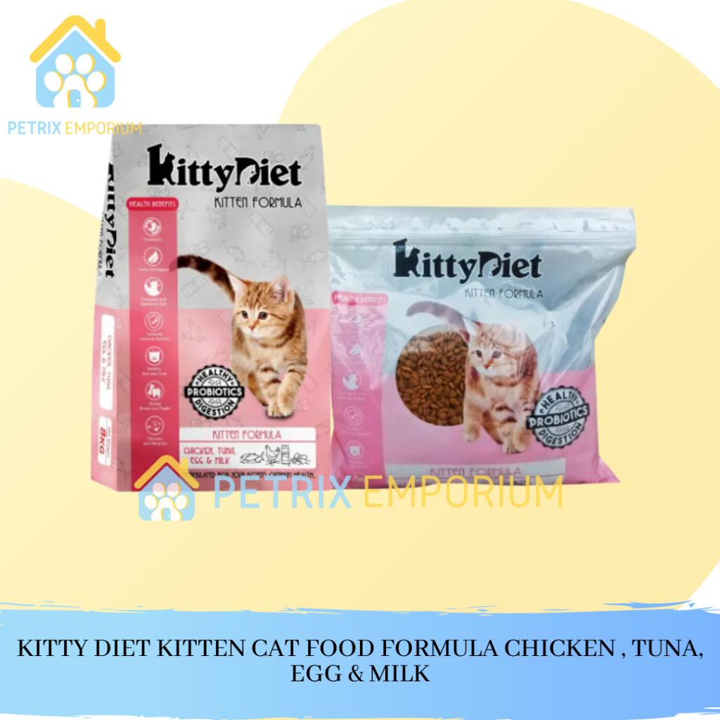 Kitty Diet Kitten Cat Food Formula Chicken , Tuna, Egg & Milk - 1KG ...