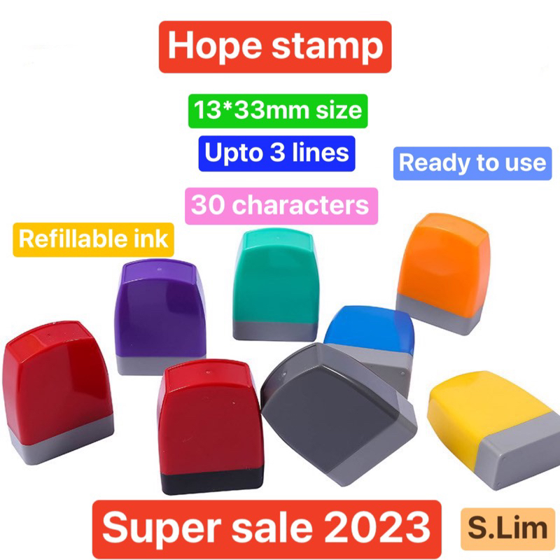 COD SELF-INKING PERSONALIZED STAMP CUSTOMIZE 13X 33MM (HOPE) | Shopee ...