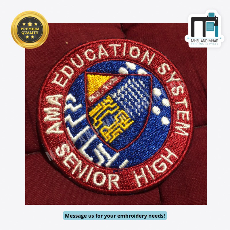 AMA Senior High Full Embro Patches | Shopee Philippines
