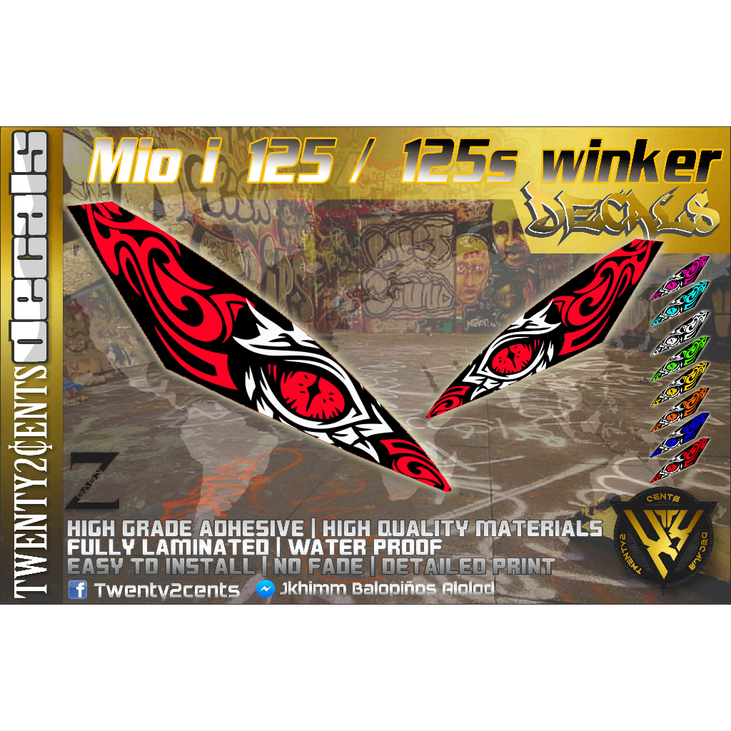 Yamaha Mio i 125 / 125 winker eye Transparent High-Quality Decal ...