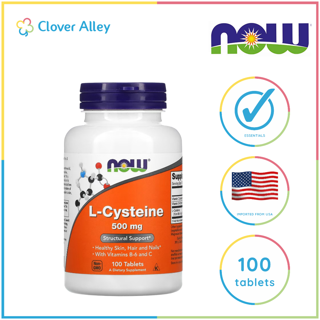 NOW Foods, L-Cysteine, 500 mg, 100 Tablets(02/2028 expiry) | Shopee ...
