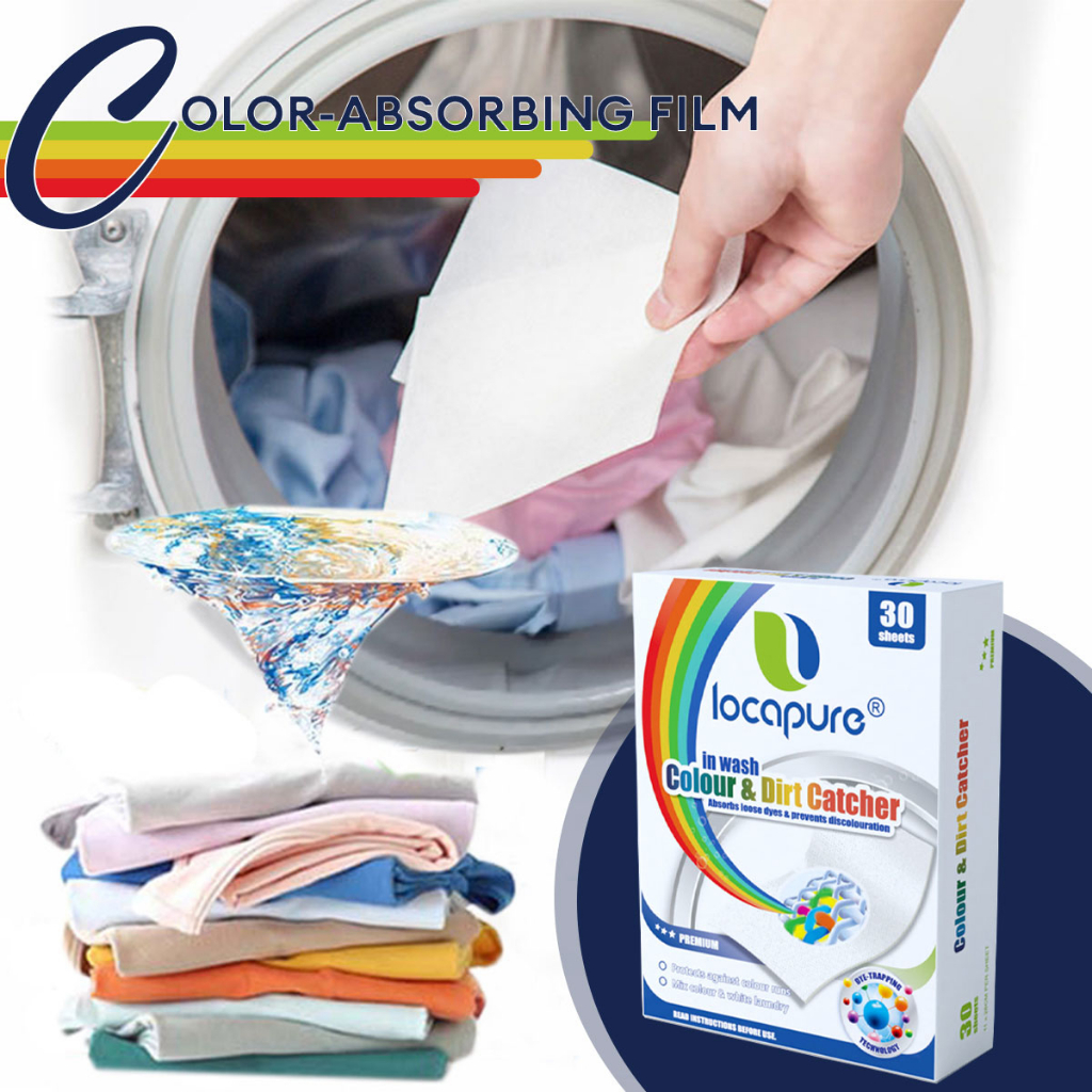 LOCAUPIN 30 Sheets In-Wash Color Catcher Household Laundry Clothes ...