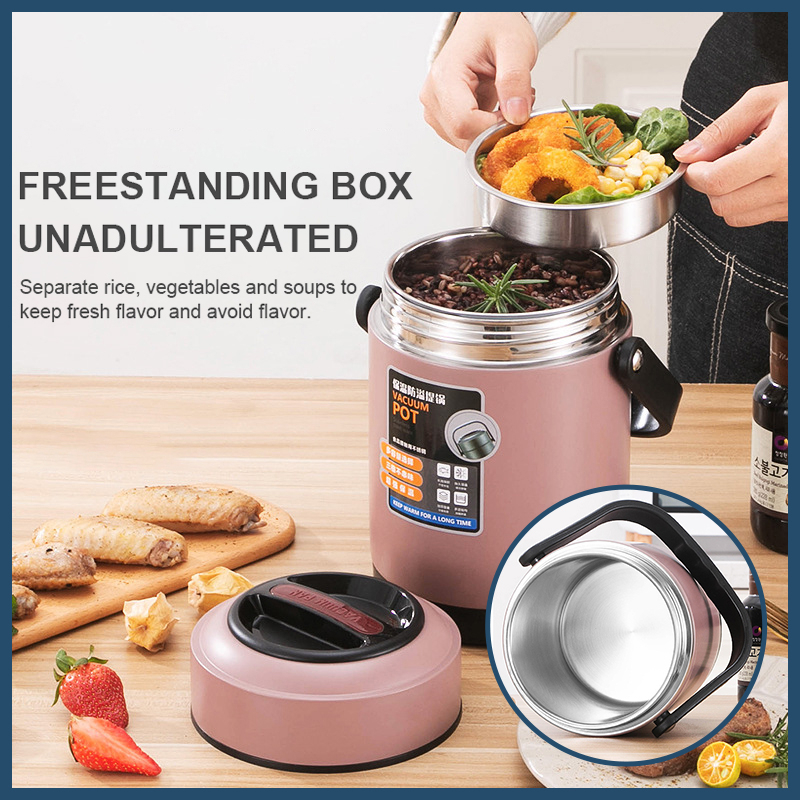 1.7L/2.4L Insulated Lunch Box Soup Box Insulated Bento Box With Spoon ...