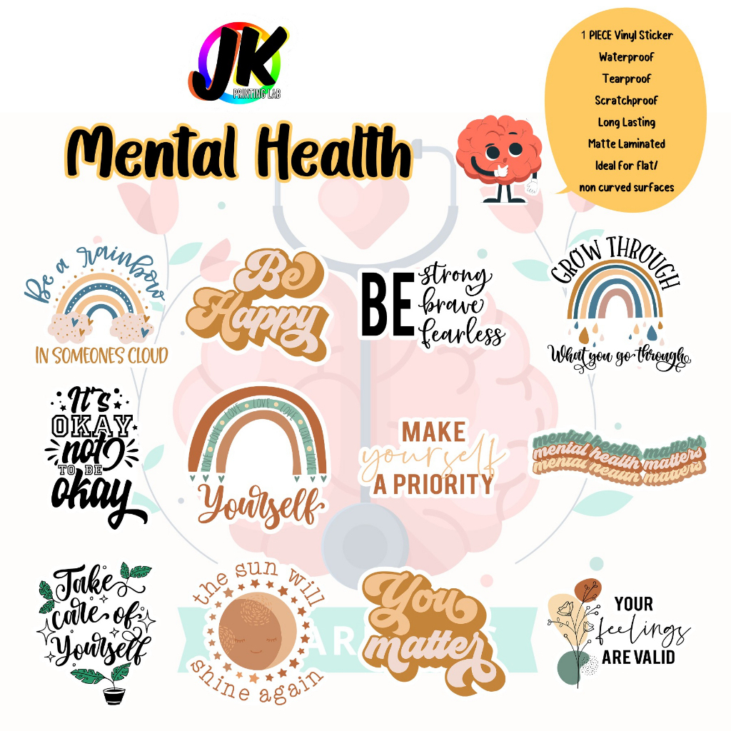 Mental Health, Positive Mind Vinyl Sticker [1 PIECE] | Shopee Philippines