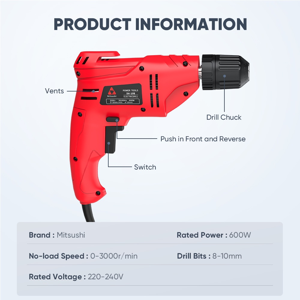 Mitsushi Electric Drill Angle Grinder Hand Drill Grinder Set Power Tool ...