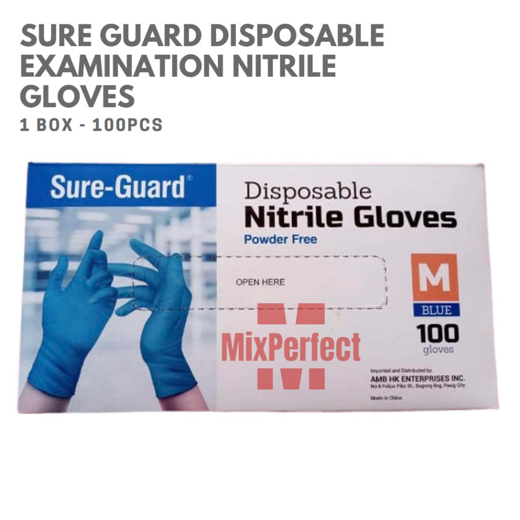 (,MIX-J) Sure Guard Disposable Examination Nitrile Gloves (1 Box ...