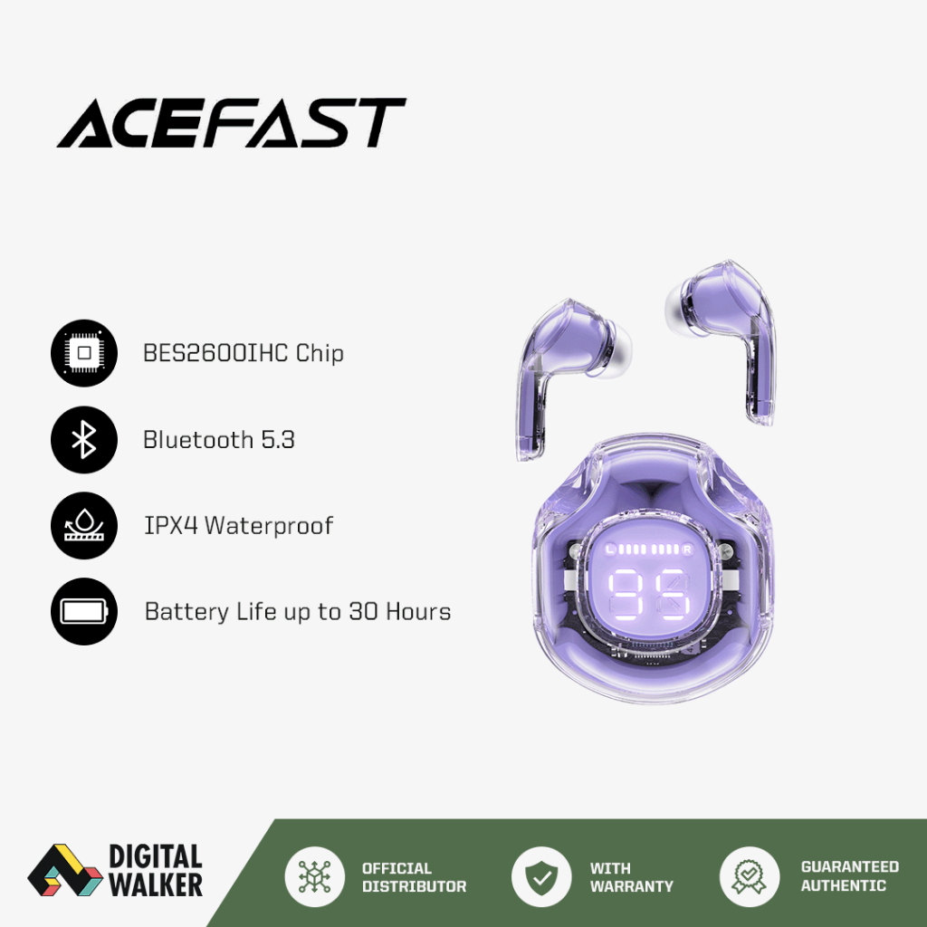 Acefast Crystal Series T8 ENC True Wireless Earbuds | Shopee Philippines