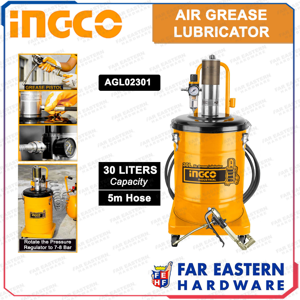 INGCO Pneumatic Air Grease Lubricator 30L AGL02301 INHT | Shopee ...
