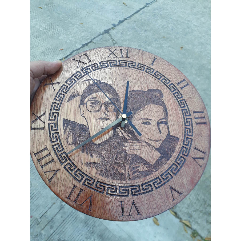 Customized Laser engraved wooden wall and desk clock for gifts ...