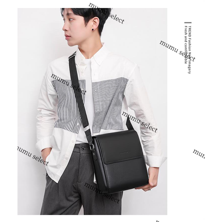 【High-End Mumu】 M206 Men's Quality Leather Business Sling Bag Classic ...