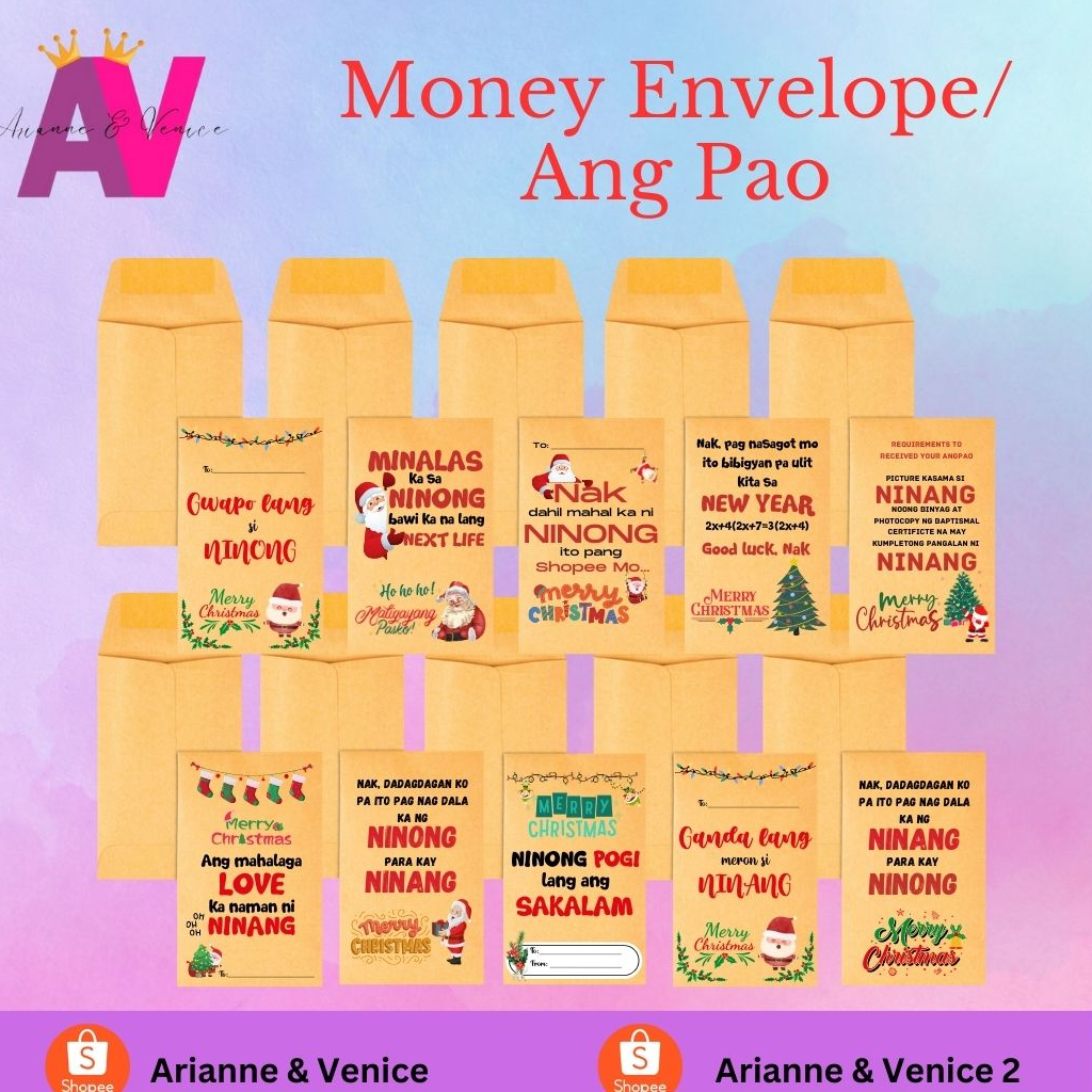 10 pcs Ang Pao Money Envelope Ampao for Christmas Holidays Customized ...