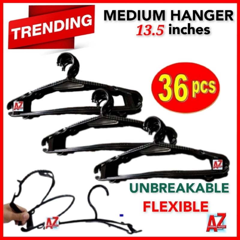 Trending Hanger UNBREAKABLE & FLEXIBLE Medium 13.5 inches | Shopee ...