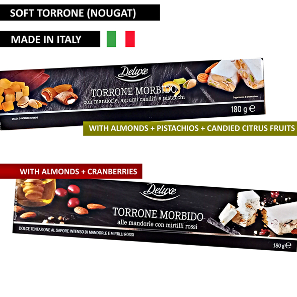 Soft Torrone (Italian Nougat) – Choose between 2 varieties - 180 grams ...