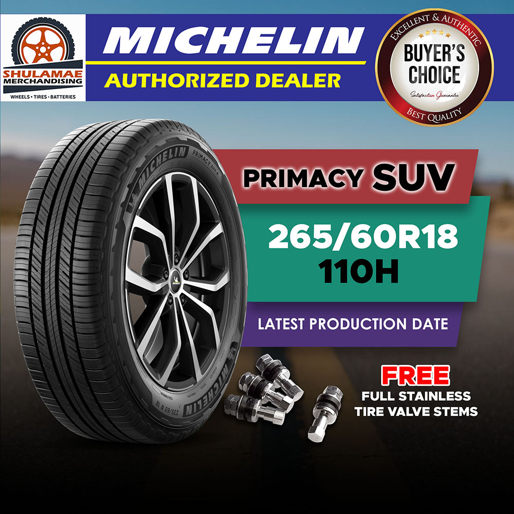 MICHELIN 265/60 R18 110H PRIMACY SUV+ (Thailand made, with free stainless tire valve) | Shopee ...