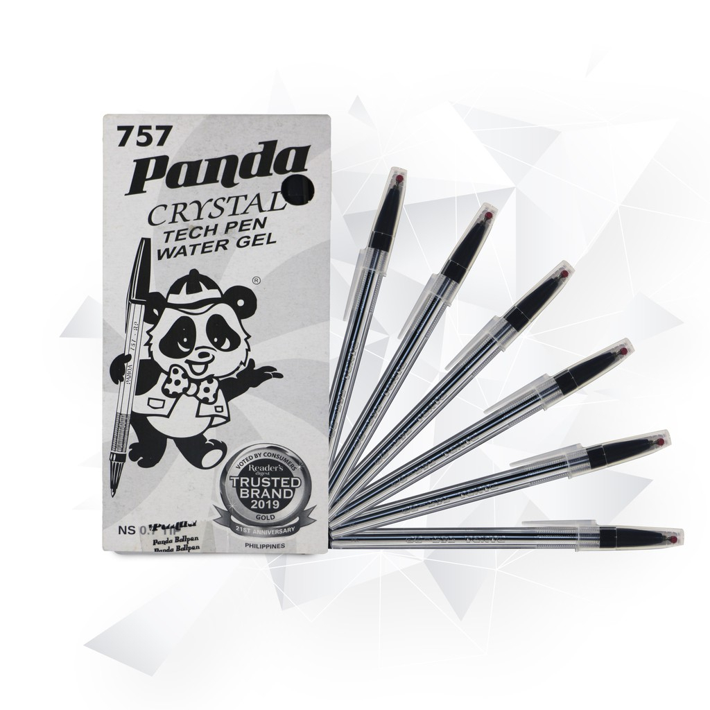 ( 25pcs/box ) 757 Panda Ballpen Panda Crystal Tech Pen Water Gel ...